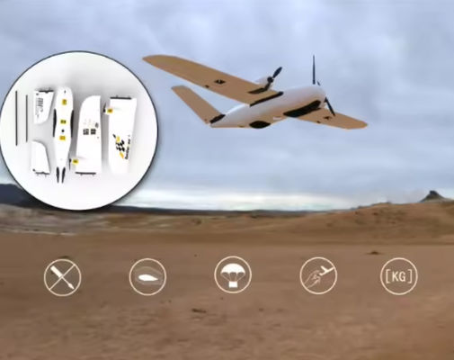 Fixed Wing Drone Surveying Twin Engine DIY Unmanned Aerial Vehicle Gyro ...